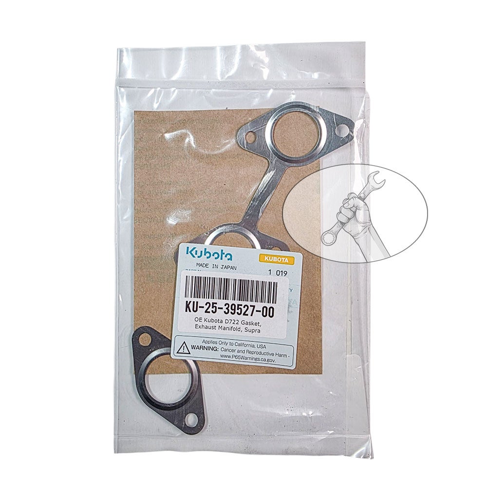 25-39527-00 OE Kubota Gasket, Exhaust Manifold, Supra D722, Aftermarket ...