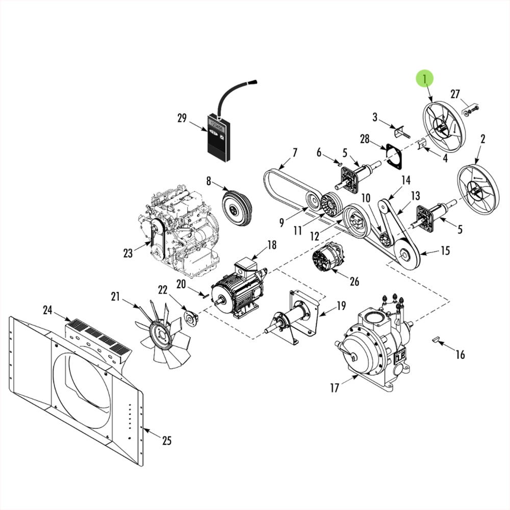 78-1307 Fan Shaft Blade Evaporator Curb Side White Thermo King T-Series ...
